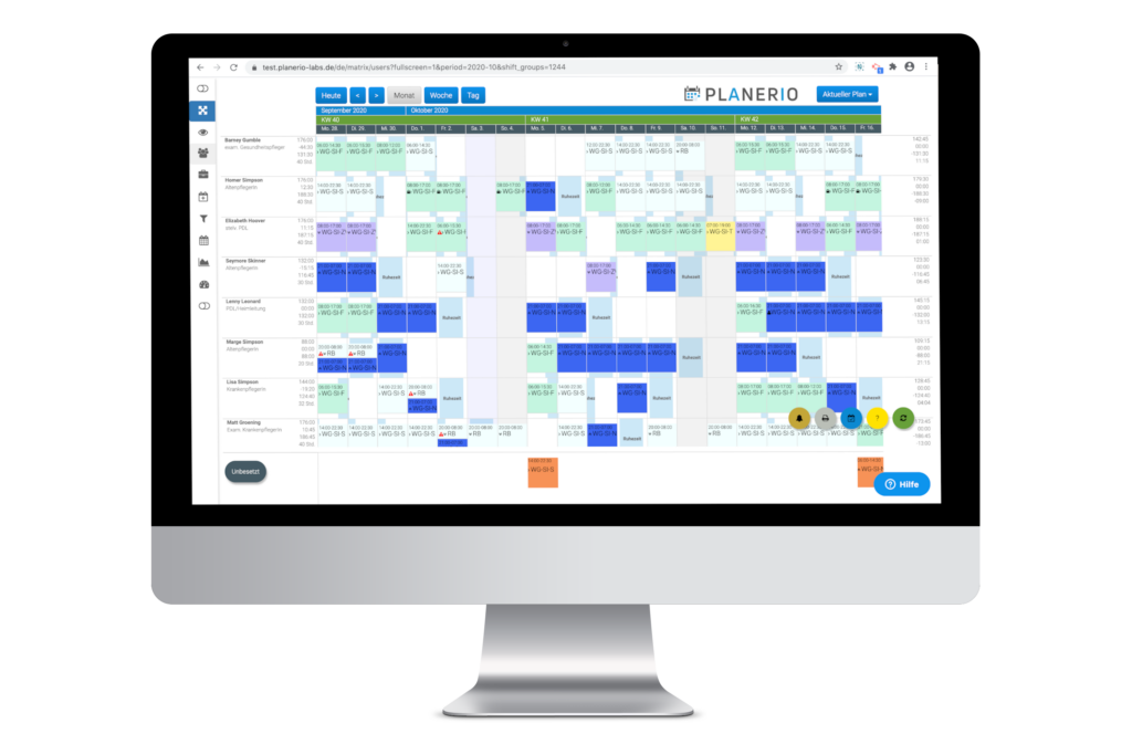 La planification des tableaux de service hospitalier | Planerio GmbH